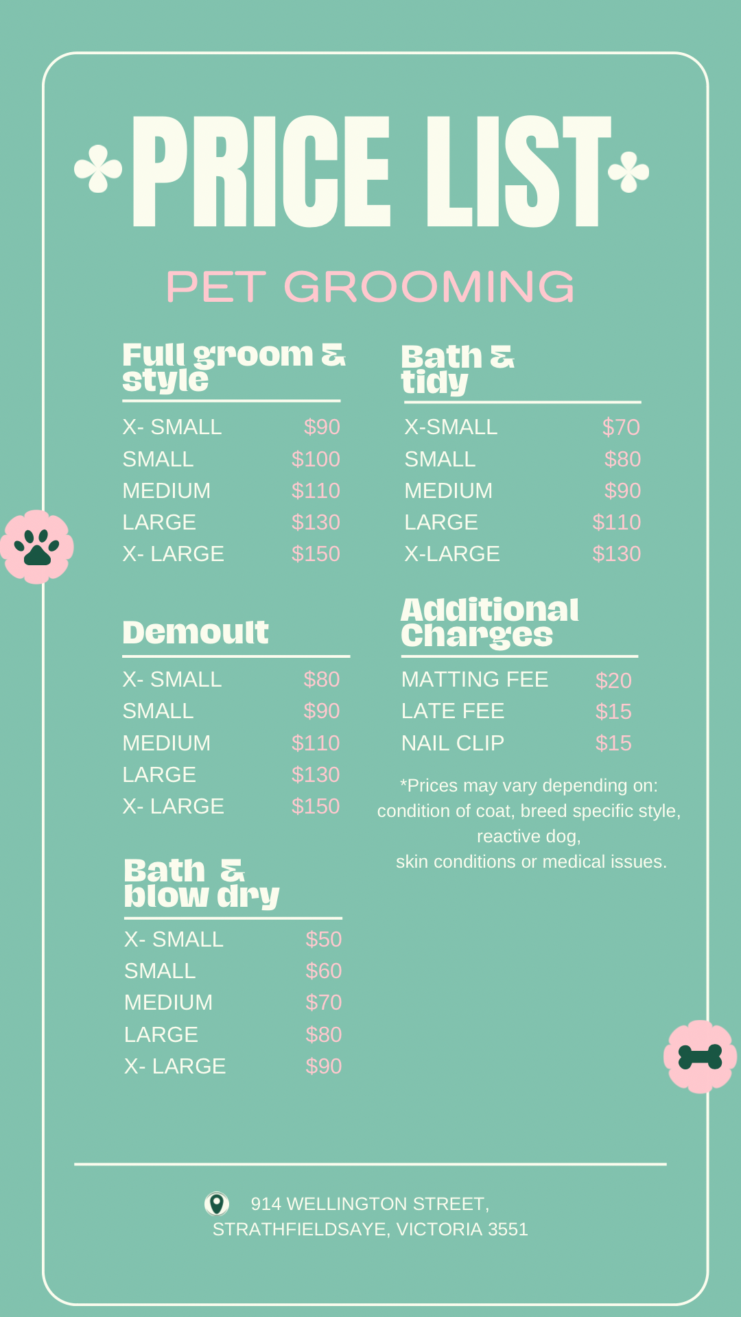 The groom room prices store